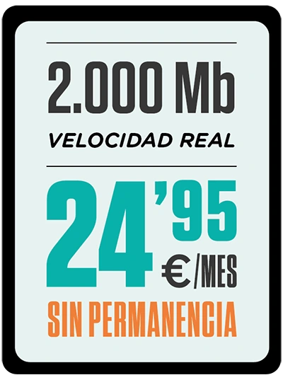 Internet Fibra óptica de 1000Mb / 1Gb SIN permanencia 🏠